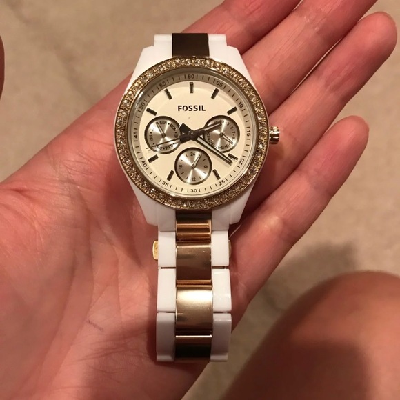 Fossil | Accessories | Authentic Whitegold Fossil Watch | Poshmark